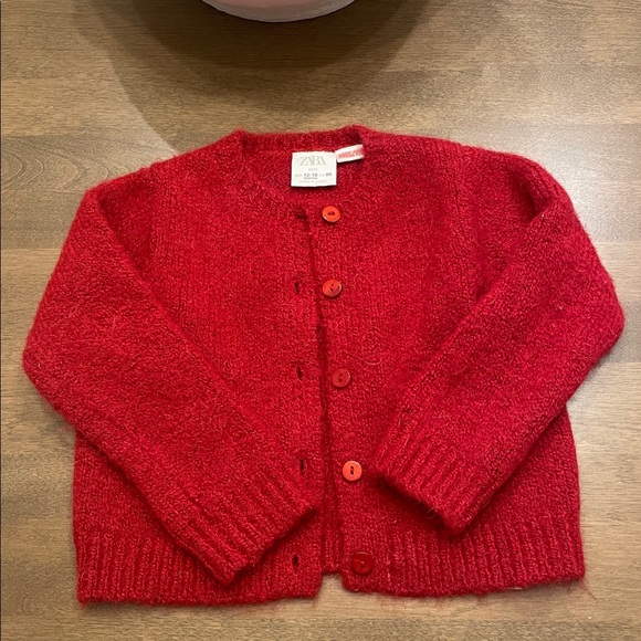 Zara | Shirts & Tops | Zara Vibrant Red Buttonup Sweater | Poshmark